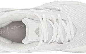 adidas Women's CourtJam Control Sneaker, White/Silver Metallic/White, 8.5