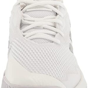 adidas Women's CourtJam Control Sneaker, White/Silver Metallic/White, 8.5