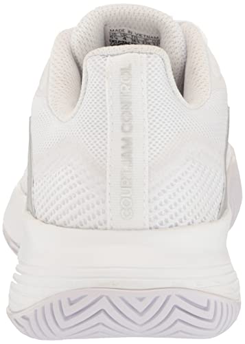 adidas Women's CourtJam Control Sneaker, White/Silver Metallic/White, 8.5