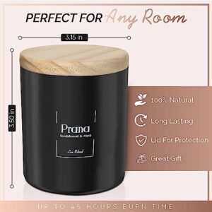 Relaxd Premium Sandalwood & Musk Scented Natural Soy Wax Candle (Prana), Large, Long Lasting Aromatherapy Essential Oil Candles