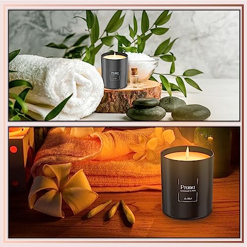 Relaxd Premium Sandalwood & Musk Scented Natural Soy Wax Candle (Prana), Large, Long Lasting Aromatherapy Essential Oil Candles