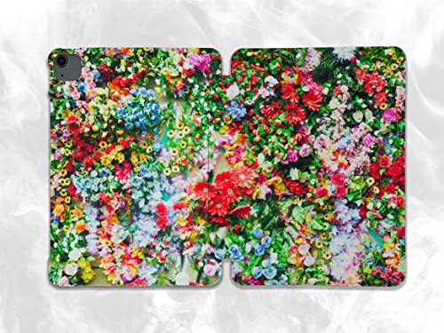 Cute Vintage Flowers Art case Compatible with iPad Mini Air Pro 7.9 8.3 9.7 10.2 10.9 11 12.9 inch Pattern Cover New 2022 2021 Trifold Stand 3 4 5 6 7 8 9 Generation 309 (9.7" 5/6 gen)