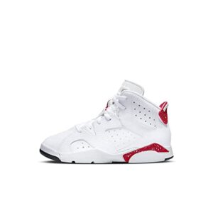 jordan boy's jordan 6 retro (little kid) white/university red/black 1 little kid m