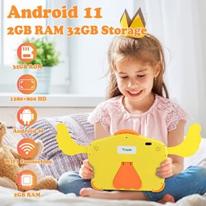 Kids Tablet 10 inch with case Included Learing Tablet for Kids Android 11 with Dual Camera Tablet for Children with WiFi 1280 * 800 HD Display, Toddler Tablet with Parental Control,2GB 32GB