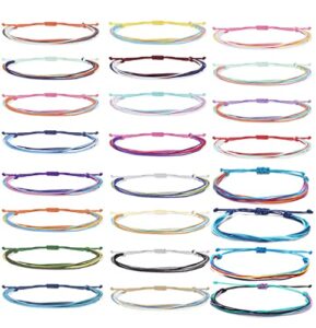 string bracelets for teen girls waterproof boho surfer bracelets summer beach rope bracelets for women holiday gifts for girls ocean wave anklet bracelet handmade friendship bracelet birthday gifts(24 pcs string bracelets)