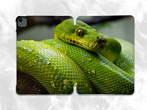 Cute Green Snake Pattern case Compatible with iPad Mini Air Pro 7.9 8.3 9.7 10.2 10.9 11 12.9 inch Pattern Cover New 2022 2021 Trifold Stand 3 4 5 6 7 8 9 Generation 391 (10.2" 7/8/9 gen)