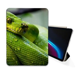 Cute Green Snake Pattern case Compatible with iPad Mini Air Pro 7.9 8.3 9.7 10.2 10.9 11 12.9 inch Pattern Cover New 2022 2021 Trifold Stand 3 4 5 6 7 8 9 Generation 391 (10.2" 7/8/9 gen)