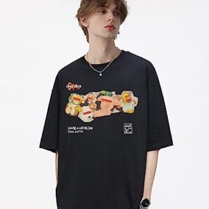 Vamtac Oversized Graphic Tees Shirts Mens Vintage Streetwear Half Sleeve Y2K Boxy Baggy T Shirts Women