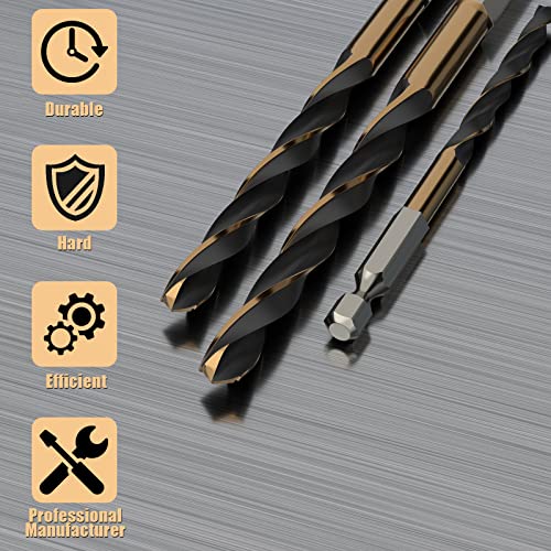 Hex Shank Cobalt Metric Drill Bit Set 15 PCS (1.5mm-8mm), Quick Change High Speed Steel Impact Driver Hex Drill bits for Metal, Steel, Wood, Plastic, Aluminum Alloy