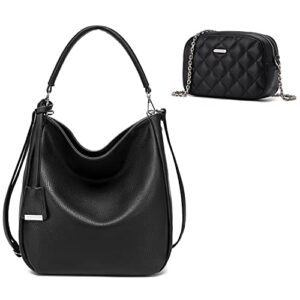 davidjones faux leather hobo purse and wallet set for women mini quited cute crossbody bags