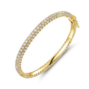 barzel 18k gold plated crystal bling eternity bangle bracelet (gold)