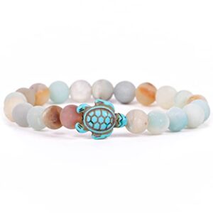 fahlo sea turtle tracking bracelet, elastic, supports the sea turtle conservancy, one size fits most for men and women (sky stone)