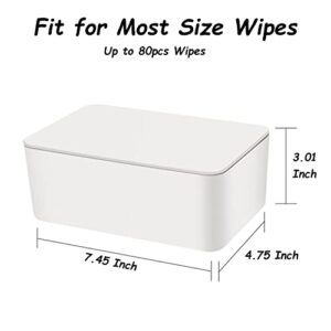 Wipes Dispenser, Wipe Holder for Baby & Adult, Seposeve Refillable Wipe Container, Keeps Wipes Fresh, Far from Dirty Wipes, Easy Open/Close Wipes Pouch Case, White