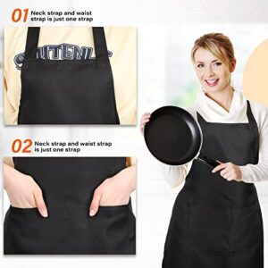 JaGely 36 Pcs Plain Bib Aprons with 2 Pockets Unisex Women Men Apron Washable for Kitchen Cooking Painting Crafting BBQ(Black)