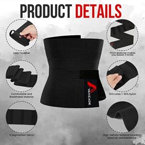 Avanzade 5 meter Waist Wrap for Stomach Plus Size Women – Trainer Tummy Control Snatch Me Up Bandage Weight Loss - (one fit all(XL,XXL,XXXL)) Black, Meter(XL,XXL,XXXL) (wt)