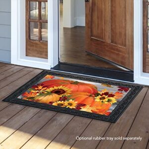 Briarwood Lane Autumn Pumpkin Trio Doormat Sunflowers Fall 30" x 18"