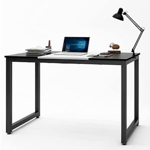 soges 47.2 inch computer desk home office desks modern laptop table industrial study writing desk suitable for home gaming room bedroom and workstation, black&white