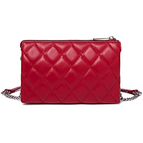 DAVIDJONES Faux Leather Hobo Purse and Wallet set for women Quilted Top Zip Crossbody Bag