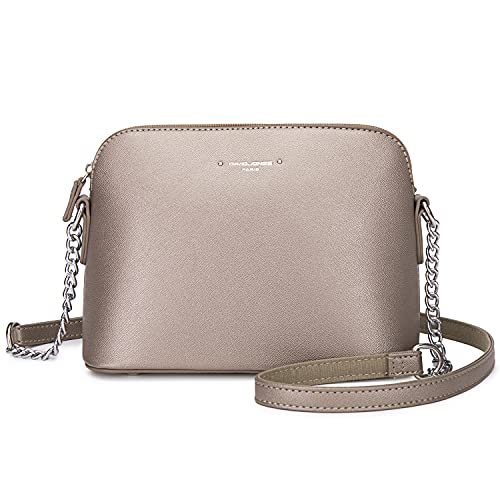 DAVIDJONES Faux Leather Chain Crossbody Bags for women Small Purse