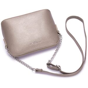 DAVIDJONES Faux Leather Chain Crossbody Bags for women Small Purse