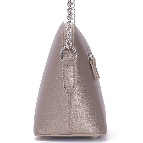 DAVIDJONES Faux Leather Chain Crossbody Bags for women Small Purse