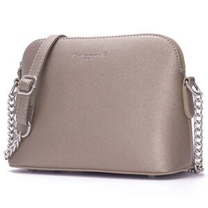 DAVIDJONES Faux Leather Chain Crossbody Bags for women Small Purse