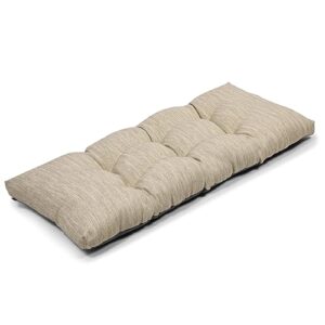 baibu 40 inch classic solid color bench cushion with ties, super soft indoor outdoor rectangle bench seat cushion standard size foam pad with non-slip mat - one pad only (beige, 40x15x3in)