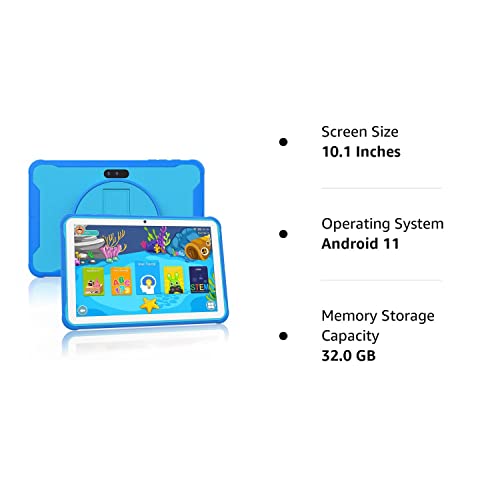 Kids Tablet 10.1 '' Android Toddler Tablet 2GB 32GB Tablet for Kids APP Preinstalled & Parent Control Kids Learning Education Tablet WiFi Camera,Netflix YouTube Hands-Free Watching(2022 Release),Blue