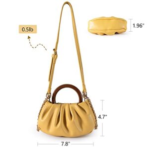 Milan Chiva Cloud Pouch Bag Gabbi Ruched Handbag Chic Dumpling Clutch Purses with Removable Strap MC-1007MSYL