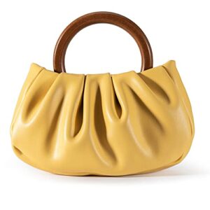 Milan Chiva Cloud Pouch Bag Gabbi Ruched Handbag Chic Dumpling Clutch Purses with Removable Strap MC-1007MSYL