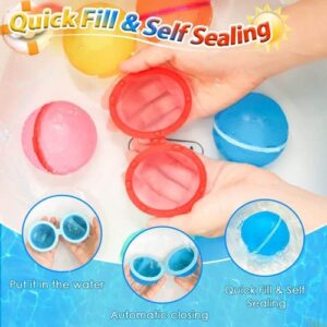 ZUPIIY Reusable Water Balloons, Summer Water Toys, Outdoor Toys, Pool Toys, Self-Sealing Water Bomb for Kids Adults, Silicone Water Ball Easy Quick Fill, Fun Splash Water Bomb Party Supplies(12 PCS)