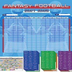 exellewis Fantasy Football Draft Board 2023-2024 Season - 5.3 Feet x 3.7 Feet Large Board Kit - Up to 14 Teams 20 Rounds 500+ Player Stickers (2023-2024 Season)