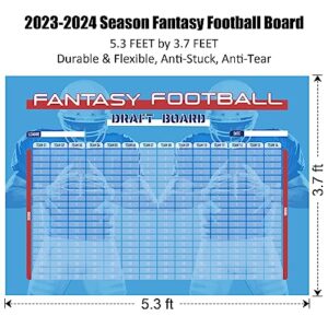 exellewis Fantasy Football Draft Board 2023-2024 Season - 5.3 Feet x 3.7 Feet Large Board Kit - Up to 14 Teams 20 Rounds 500+ Player Stickers (2023-2024 Season)