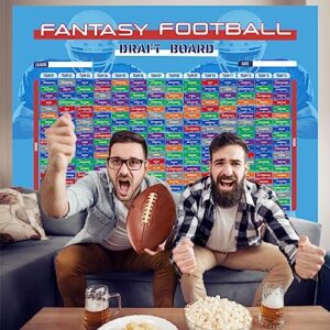 exellewis Fantasy Football Draft Board 2023-2024 Season - 5.3 Feet x 3.7 Feet Large Board Kit - Up to 14 Teams 20 Rounds 500+ Player Stickers (2023-2024 Season)