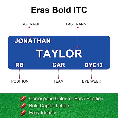 exellewis Fantasy Football Draft Board 2023-2024 Season - 5.3 Feet x 3.7 Feet Large Board Kit - Up to 14 Teams 20 Rounds 500+ Player Stickers (2023-2024 Season)