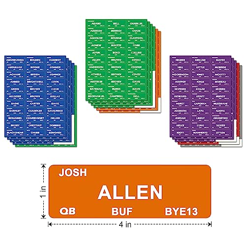 exellewis Fantasy Football Draft Board 2023-2024 Season - 5.3 Feet x 3.7 Feet Large Board Kit - Up to 14 Teams 20 Rounds 500+ Player Stickers (2023-2024 Season)