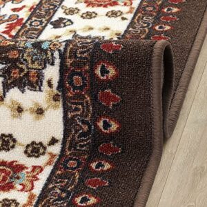 Antep Rugs Alfombras Oriental Traditional 8x10 Non-Skid (Non-Slip) Low Profile Pile Rubber Backing Indoor Area Rugs (Brown, 7'10" x 10')