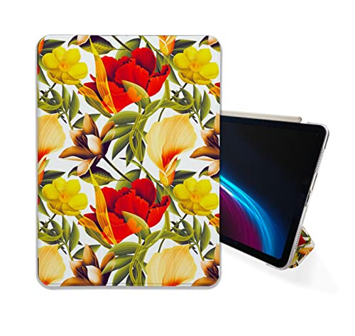 Kawaii Tropical Flower Plants case Compatible with iPad Mini Air Pro 7.9 8.3 9.7 10.2 10.9 11 12.9 inch Pattern Cover New 2022 2021 Trifold Stand 3 4 5 6 7 8 9 Generation 476 (11" Pro 1/2/3 gen)