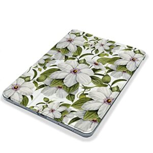 Kawaii White Flowers Cute Art case Compatible with iPad Mini Air Pro 7.9 8.3 9.7 10.2 10.9 11 12.9 inch Pattern Cover New 2022 2021 Trifold Stand 3 4 5 6 7 8 9 Generation 480 (12.9 Pro 3/4/5 gen)