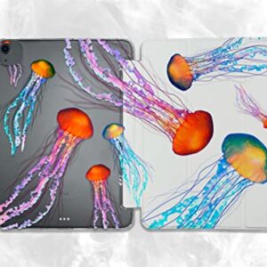 Cute Jellyfish Nature Ocean case Compatible with iPad Mini Air Pro 7.9 8.3 9.7 10.2 10.9 11 12.9 inch Pattern Cover New 2022 2021 Trifold Stand 3 4 5 6 7 8 9 Generation 478 (9.7" 5/6 gen)