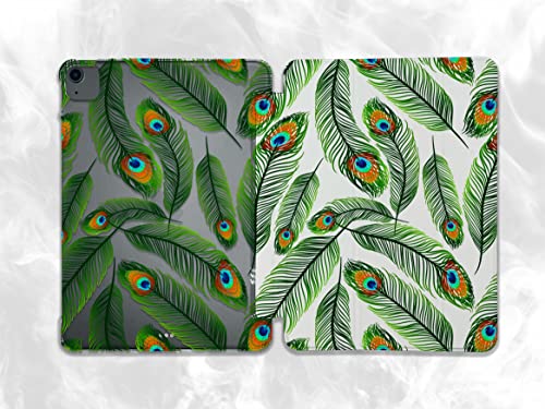 Cute Peacock Feather Art case Compatible with iPad Mini Air Pro 7.9 8.3 9.7 10.2 10.9 11 12.9 inch Pattern Cover New 2022 2021 Trifold Stand 3 4 5 6 7 8 9 Generation 483 (11" Pro 1/2/3 gen)