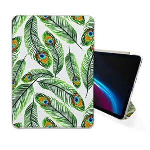 Cute Peacock Feather Art case Compatible with iPad Mini Air Pro 7.9 8.3 9.7 10.2 10.9 11 12.9 inch Pattern Cover New 2022 2021 Trifold Stand 3 4 5 6 7 8 9 Generation 483 (11" Pro 1/2/3 gen)