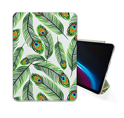 Cute Peacock Feather Art case Compatible with iPad Mini Air Pro 7.9 8.3 9.7 10.2 10.9 11 12.9 inch Pattern Cover New 2022 2021 Trifold Stand 3 4 5 6 7 8 9 Generation 483 (11" Pro 1/2/3 gen)