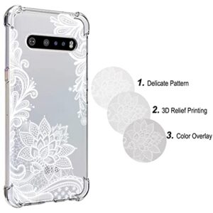 Ueokeird Phone Case for LG V60 ThinQ 5G Case/LG V60/LM-V600 Case Girls Women, Slim Shockproof Clear Floral Pattern Soft Flexible TPU Protective Cover for LG V60 (Mandala)