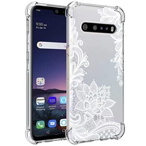 Ueokeird Phone Case for LG V60 ThinQ 5G Case/LG V60/LM-V600 Case Girls Women, Slim Shockproof Clear Floral Pattern Soft Flexible TPU Protective Cover for LG V60 (Mandala)