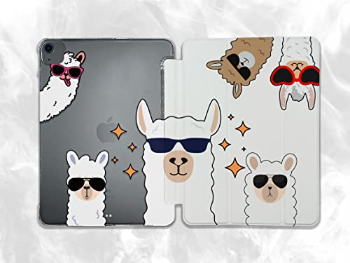 Cute Llama Kawaii Alpaca case Compatible with iPad Mini Air Pro 7.9 8.3 9.7 10.2 10.9 11 12.9 inch Pattern Cover New 2022 2021 Trifold Stand 3 4 5 6 7 8 9 Generation 497 (11" Pro 1/2/3 gen)