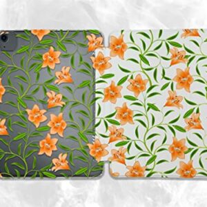 Kawaii Orange Flowers Cute case Compatible with iPad Mini Air Pro 7.9 8.3 9.7 10.2 10.9 11 12.9 inch Pattern Cover New 2022 2021 Trifold Stand 3 4 5 6 7 8 9 Generation 521 (10.2" 7/8/9 gen)