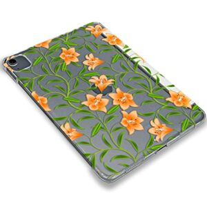 Kawaii Orange Flowers Cute case Compatible with iPad Mini Air Pro 7.9 8.3 9.7 10.2 10.9 11 12.9 inch Pattern Cover New 2022 2021 Trifold Stand 3 4 5 6 7 8 9 Generation 521 (10.2" 7/8/9 gen)