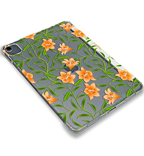 Kawaii Orange Flowers Cute case Compatible with iPad Mini Air Pro 7.9 8.3 9.7 10.2 10.9 11 12.9 inch Pattern Cover New 2022 2021 Trifold Stand 3 4 5 6 7 8 9 Generation 521 (10.2" 7/8/9 gen)