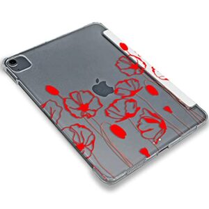 Cute Poppy Red Flower Floral case Compatible with iPad Mini Air Pro 7.9 8.3 9.7 10.2 10.9 11 12.9 inch Pattern Cover New 2022 2021 Trifold Stand 3 4 5 6 7 8 9 Generation 525 (9.7" 5/6 gen)